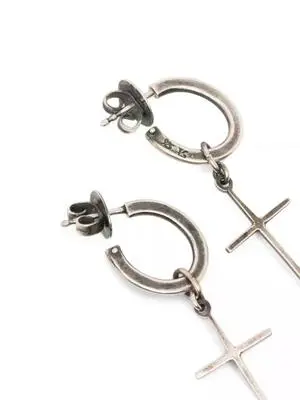 Werkstatt:München Cross Pendant Hoop Earrings