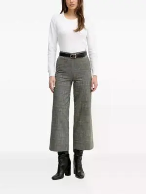 BENETTON Plaid Wide Leg Cropped Trousers