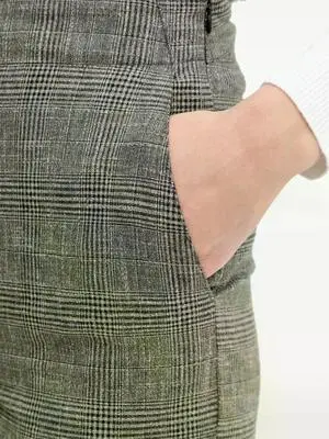 BENETTON Plaid Wide Leg Cropped Trousers