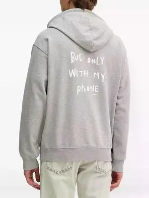 BENETTON Drawstring Hoodie With Lettering - Grey