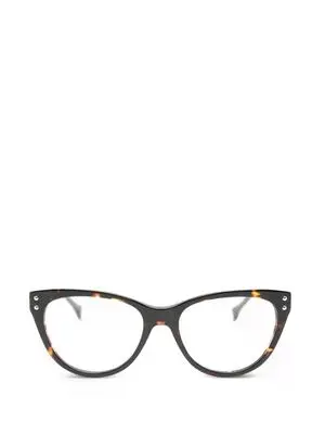 Carolina Herrera Tortoiseshell-effect Cat-eye Frame Glasses - Brown