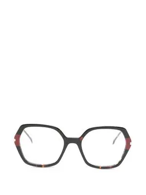 Carolina Herrera Geometric-frame Glasses - Red