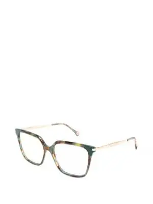 Carolina Herrera Tortoiseshell-effect Square-frame Glasses
