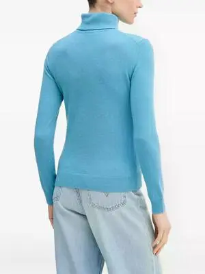 BENETTON Long Sleeve Turtleneck Sweater - Blue