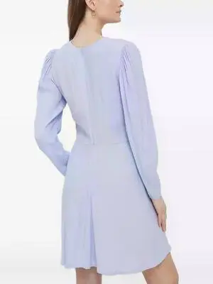 BENETTON V-neck Mini Dress With Long Sleeves And Ruched Detail