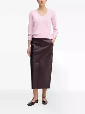 BENETTON V-neck Ribbed Knit Pullover
