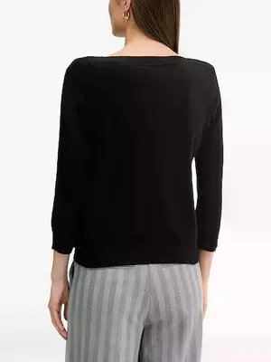 BENETTON Boat-neck Sweater - Black