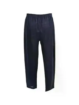 MANSUR GAVRIEL Navy Linen Drawstring Trousers