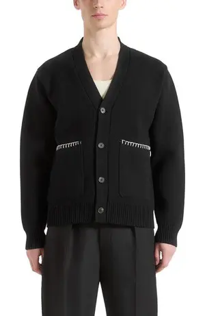 Manière De Voir Gilbert Whipstitch Combed Cotton Cardigan