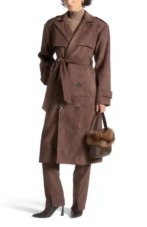 Manière De Voir Amance Suede Trench Coat