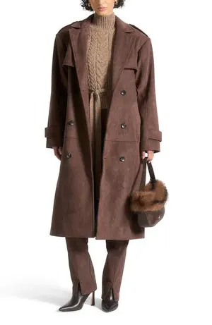 Manière De Voir Amance Suede Trench Coat