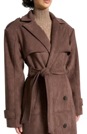 Manière De Voir Amance Suede Trench Coat