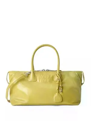Miu Miu Embossed Logo Leather Shoulder Bag