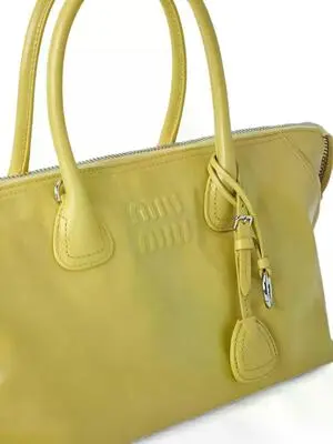 Miu Miu Embossed Logo Leather Shoulder Bag