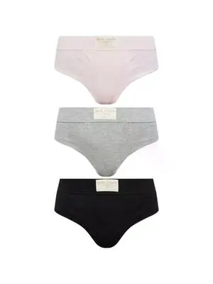 Palm Angels High-waisted Ribbed Thongs - Black