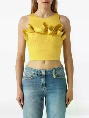 Elisabetta Franchi Ruffled-detail Cropped Tank Top