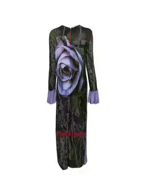 BARBARA BOLOGNA Floral-print Ruffled-cuff Maxi Dress