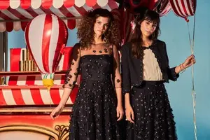 MAISON COMMON Embroidered Mesh Gown With Sleeves