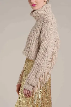 MAISON COMMON Fringed Turtle Neck Pullover