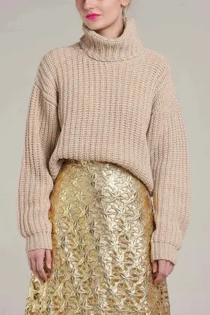 MAISON COMMON Fringed Turtle Neck Pullover