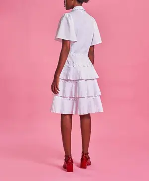 MAISON COMMON Pleated Dress With Scalloped Hems