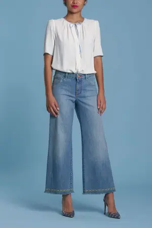 MAISON COMMON Half Sleeve Top With Bow Tie Detail