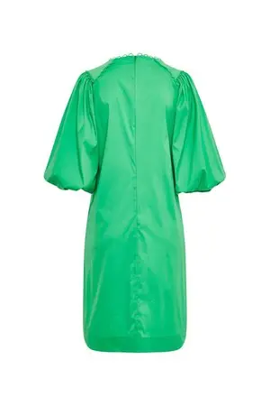 MAISON COMMON A-line Balloon Sleeve Dress With Ribbon Details - Green