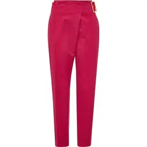 MAISON COMMON Maison Common Overlay Detail Belted Straight-Leg Pants Pink