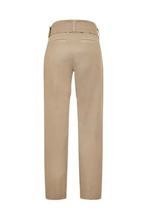 MAISON COMMON Overlay Detail Belted Straight-leg Pants - Stone