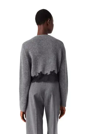 Maje Twinset With Lace Trim