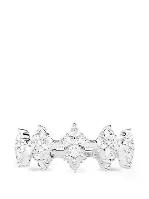 APM MONACO Zirconia Embellished Scalloped Edge Ring - Silver