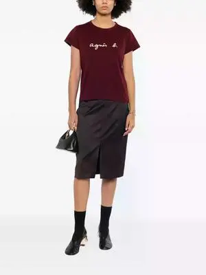 AGNES B. Logo-print T-shirt - Red