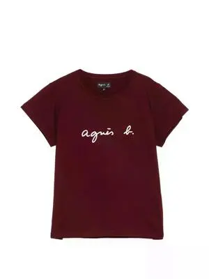 AGNES B. Logo Print T-shirt - Red