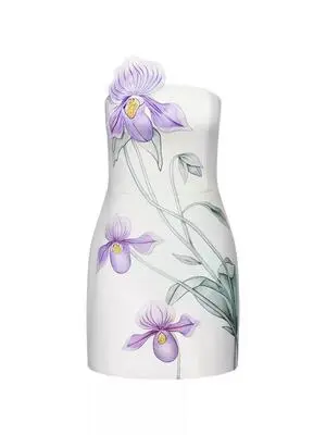 Jw Pei One-shoulder Floral Print Dress