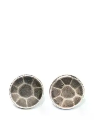 Werkstatt:München Hammered Faceted-stud Earrings - Silver