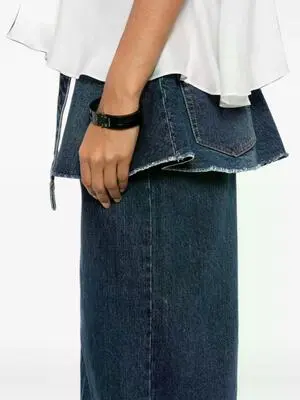 Sacai Peplum-detail Denim Skirt