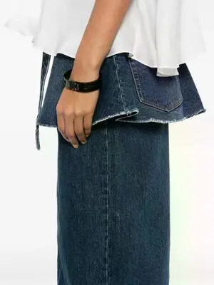 Sacai Peplum-detail Denim Skirt
