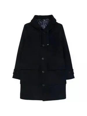 MANUEL RITZ Hooded Button-up Coat - Blue