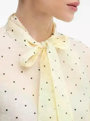 BENETTON Tie-neck Polka Dot Shirt