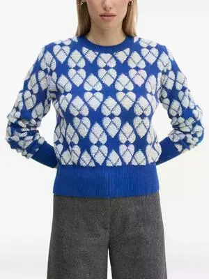 BENETTON Argyle Pattern Sweater - Blue