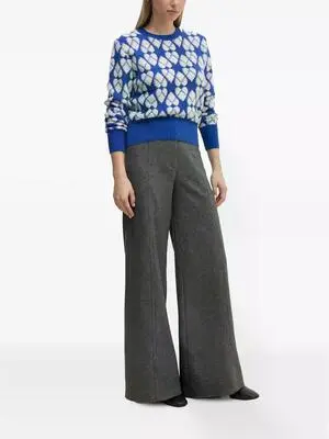 BENETTON Argyle Pattern Knit Sweater - Blue