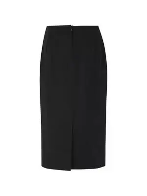 Dolce & Gabbana Double Wool Crêpe Straight Skirt With Back Slit