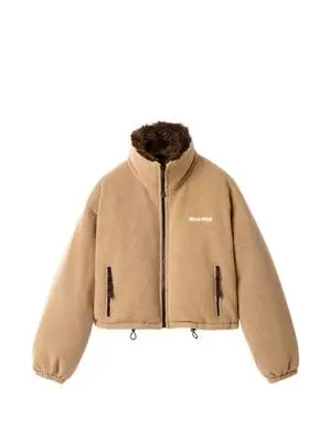 Miu Miu Logo-embroidered Fleece Jacket