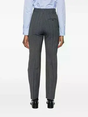 Victoria Beckham Pinstriped Herringbone Trousers