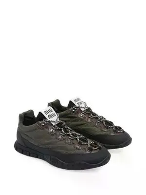 Miu Miu Technical Fabric And Leather Sneakers