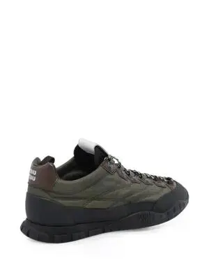 Miu Miu Technical Fabric And Leather Sneakers