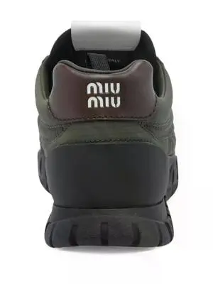 Miu Miu Technical Fabric And Leather Sneakers