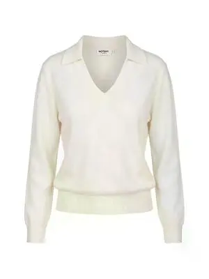 NOTSHY Palmer V-neck Spread-collar Sweater - Neutrals