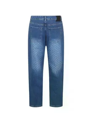 DAILY PAPER Monogram-print Loose-fit Jeans - Blue