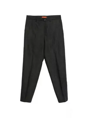 Barena Venezia Herringbone Weave Straight-leg Trousers - Grey
